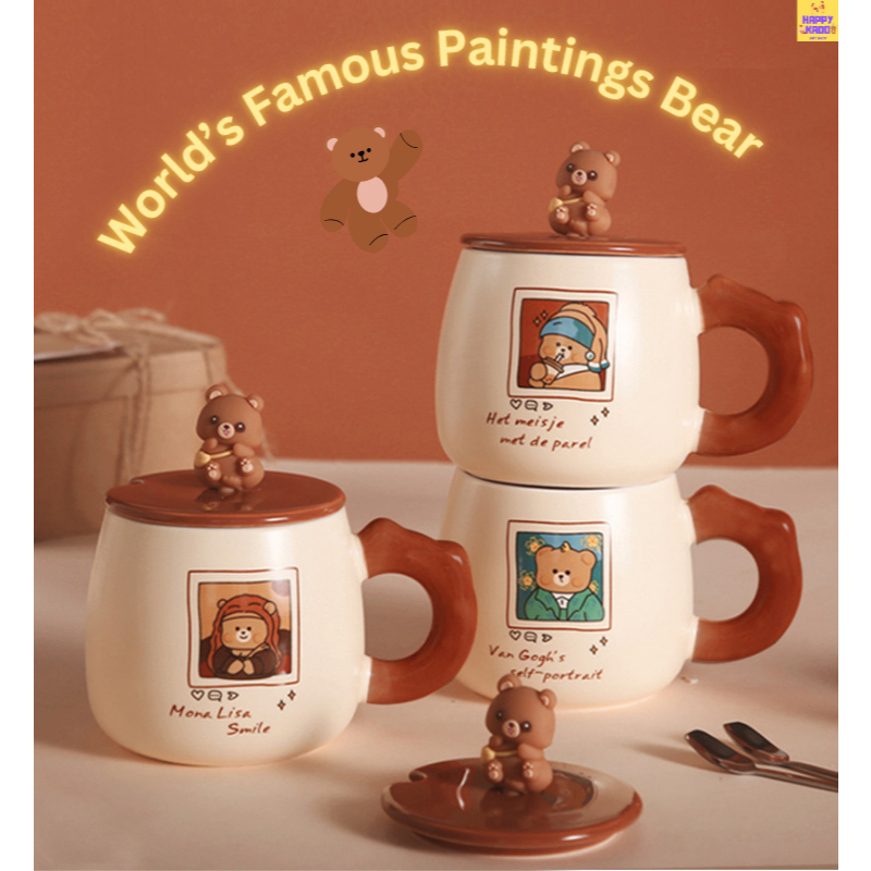 Jual Gelas Mug Beruang Lukisan Terkenal Dunia Aesthetic Mona Lisa Van ...