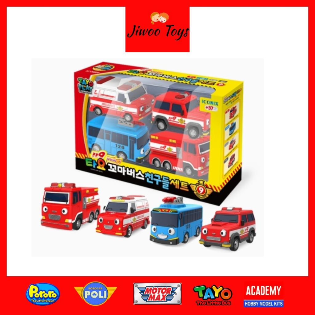 Jual Iconix Tayo The Little Bus Mini Tayo Bus Set (9TH, Fire Engine Set ...