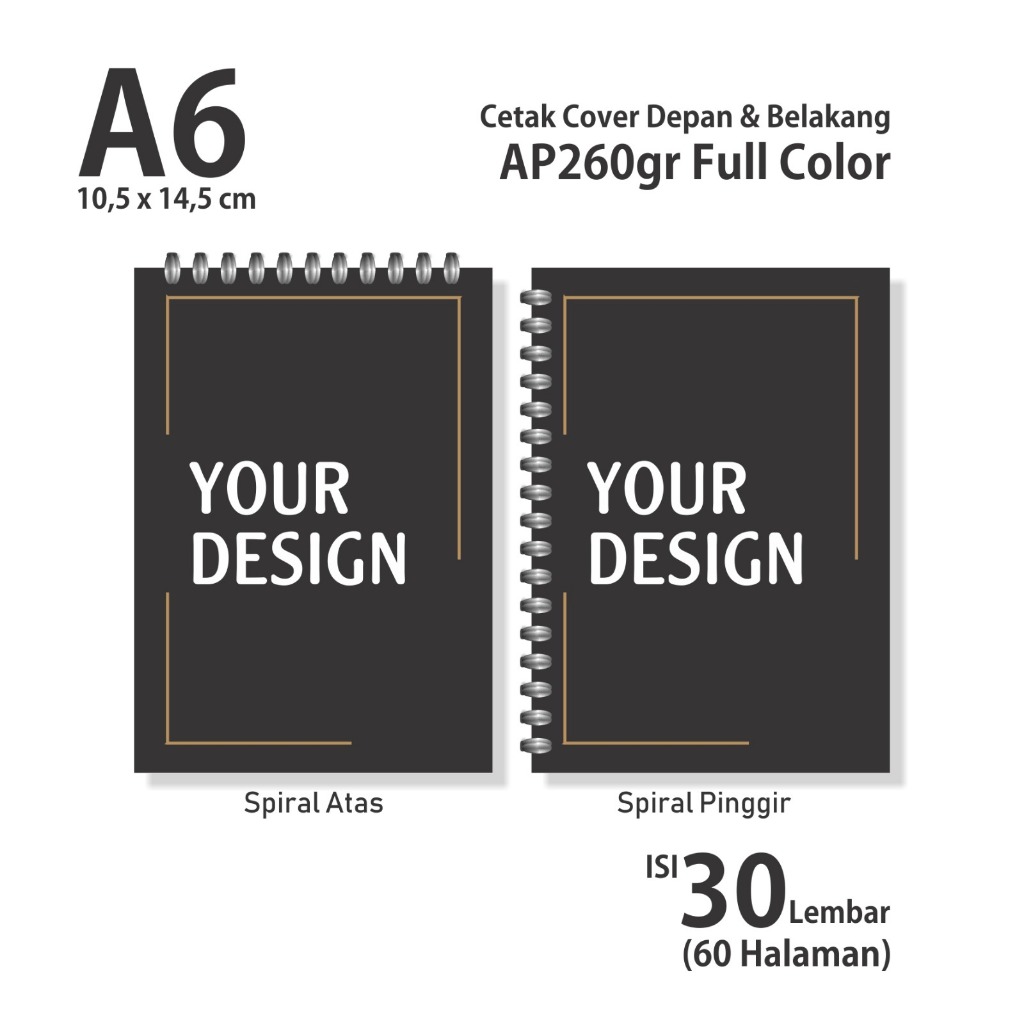 Jual Notebook A6 Custom Desain Spiral Mewah Murah | Shopee Indonesia