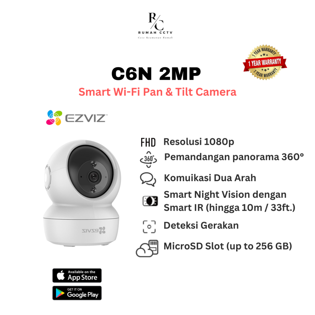 Jual EZVIZ - Camera Cctv C6N 2MP Smart Wifi Pan & Tilt Cctv Indoor ...