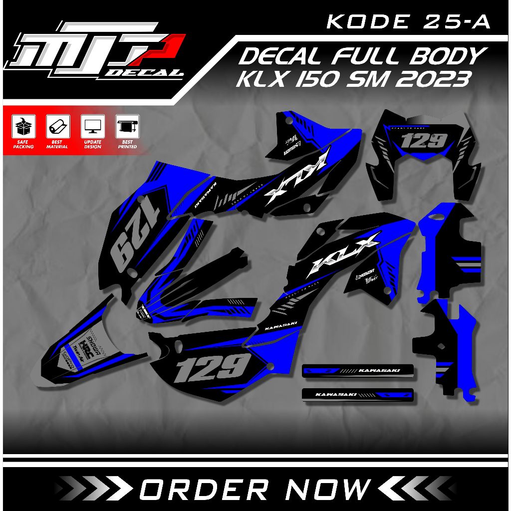 Jual Stiker Decal KLX 150 SM Full Body Terbaru 2023 Custom Super Glossy ...