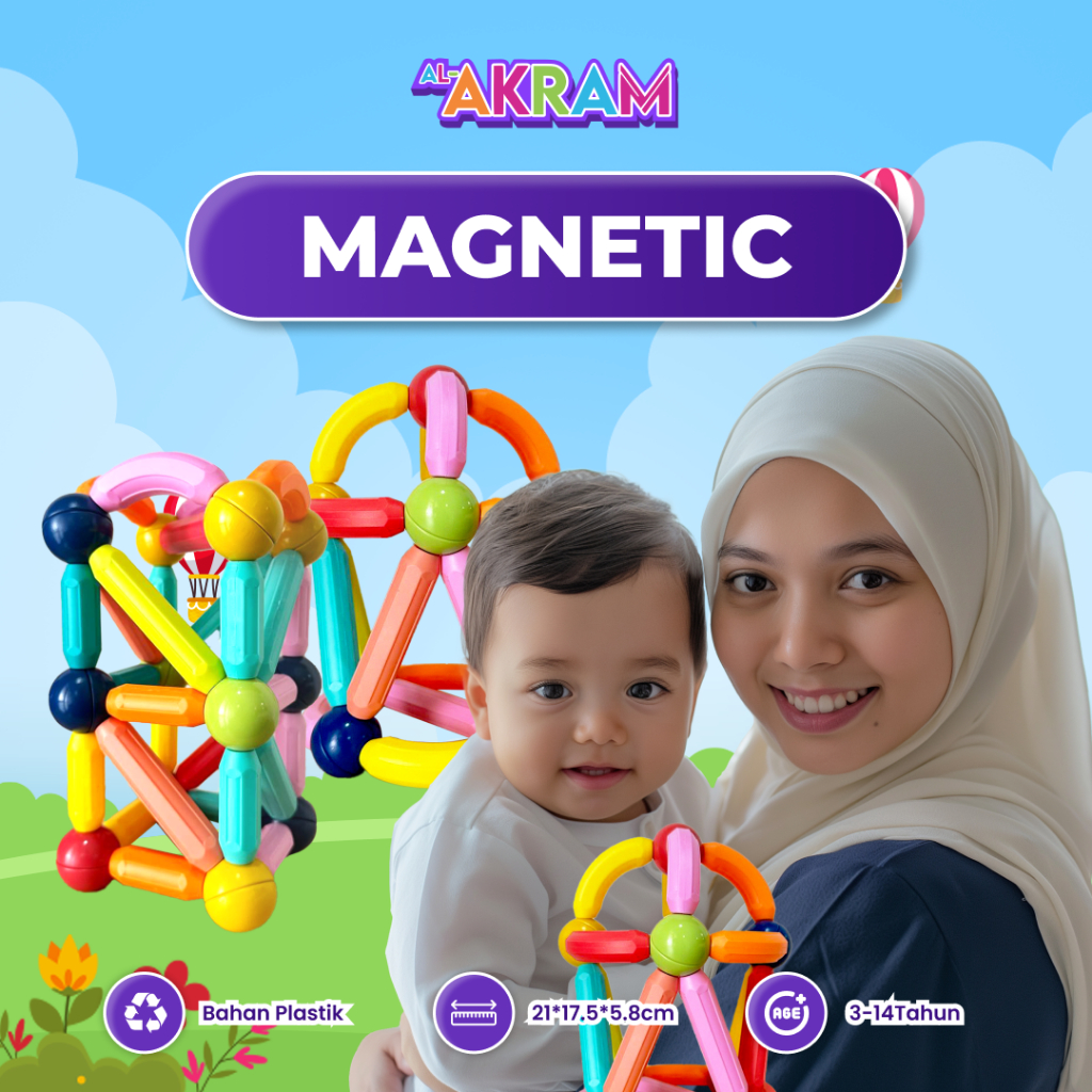 Jual MAGNET MAINAN ANAK MAGNEZTICK 42 pcs MAINAN EDUKASI ANAK MAINAN ...