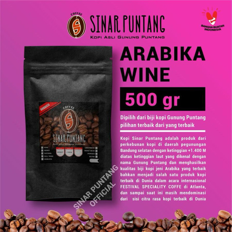 Jual KOPI ARABIKA PUNTANG WINE 500GRAM BUBUK/BIJI | Shopee Indonesia