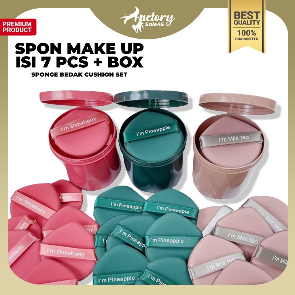 Jual Spon Make Up isi 7 pcs Sponge Bedak Cushion Set Beauty Blender ...