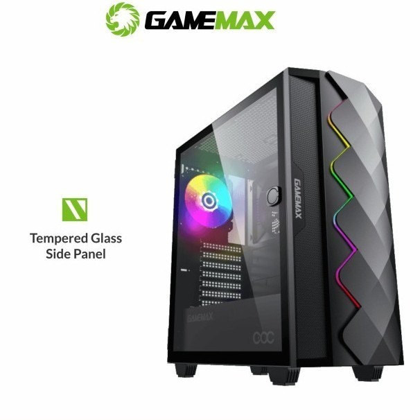 Jual Casing Gaming Gamemax Diamond COC Black / White With COC Turbo Fan ...