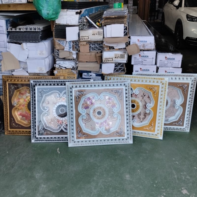 Jual Ornamen Lampu Plafon PVC Segi Empat Ukuran 60 x 60 | Shopee Indonesia