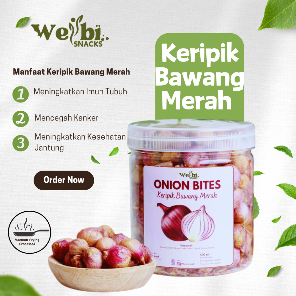 Jual Keripik Bawang Merah Utuh 100% Produk Lokal Halal Onion Bites ...