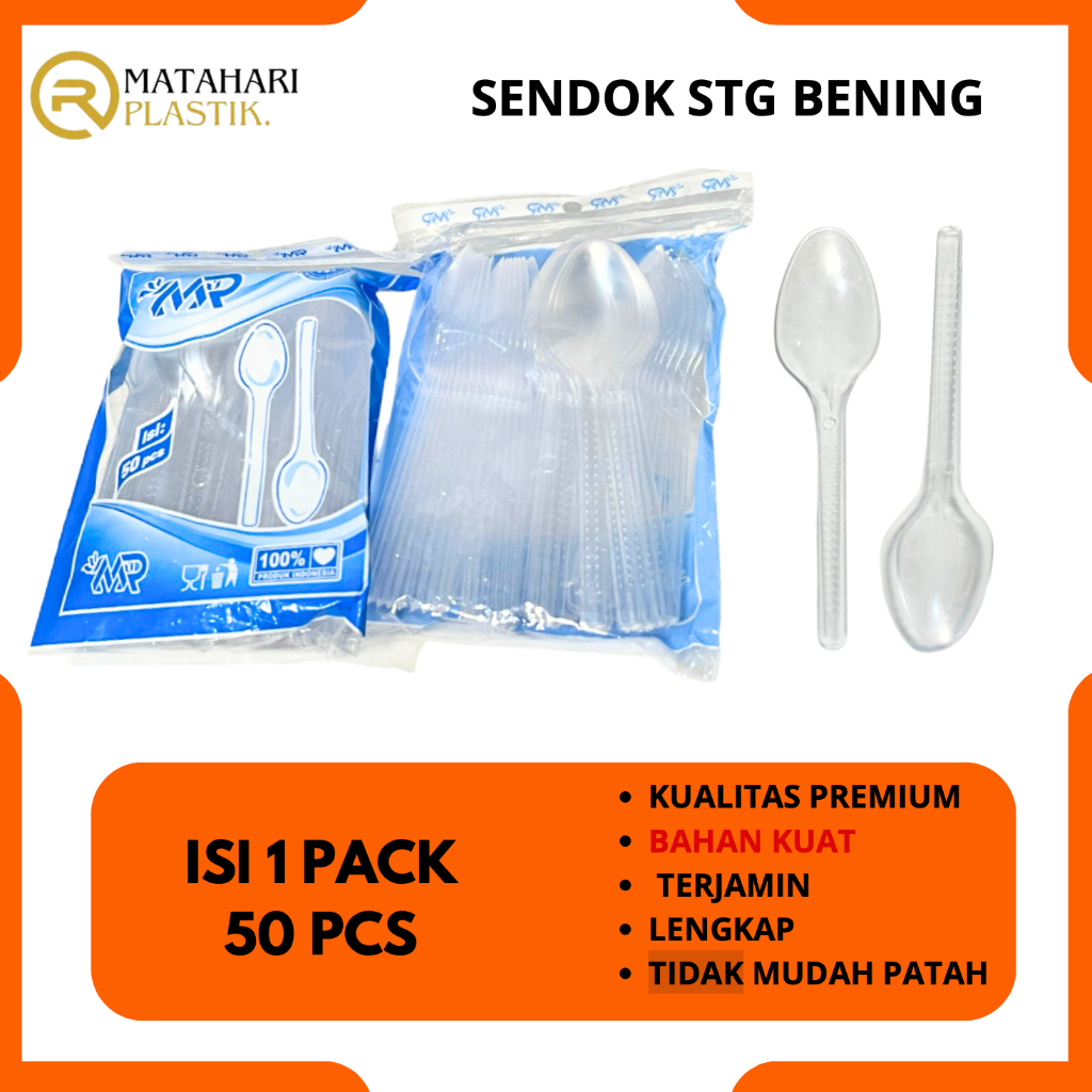 Jual RMP - SENDOK STG BENING TRANSPARAN 50PCS - PANJANG 11 CM - SENDOK ...
