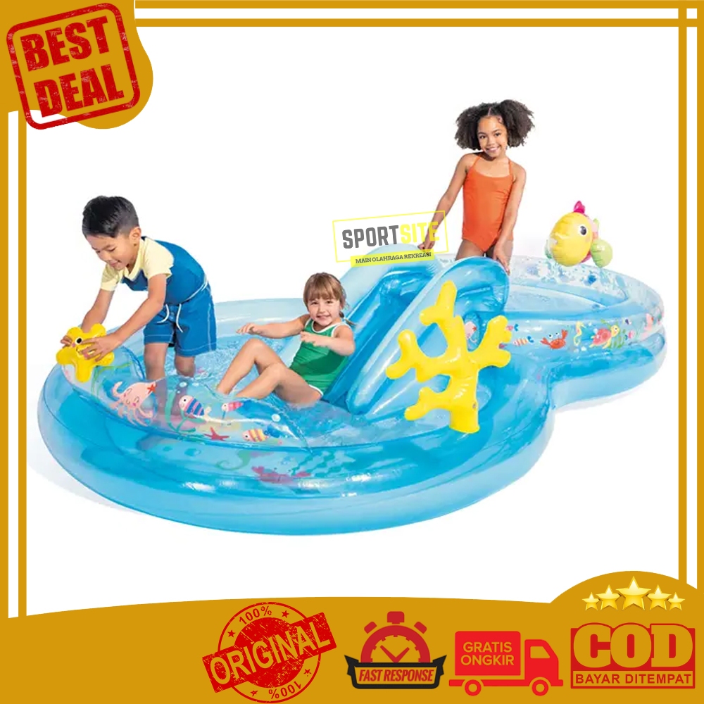 Jual Intex Sea Creatures Side Play Center Swimming Pool Water Slide ...