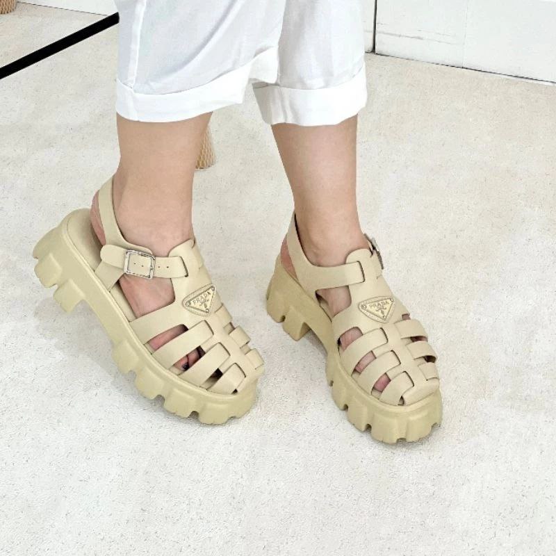 Jual Sandal Platform Prada Wedges Wanita 60398-1 - 5cm | Shopee Indonesia