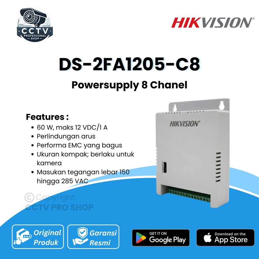Jual Power Supply Hikvision / Power Supply 8ch / Hikvision DS-2FA1205-C8 | Shopee Indonesia