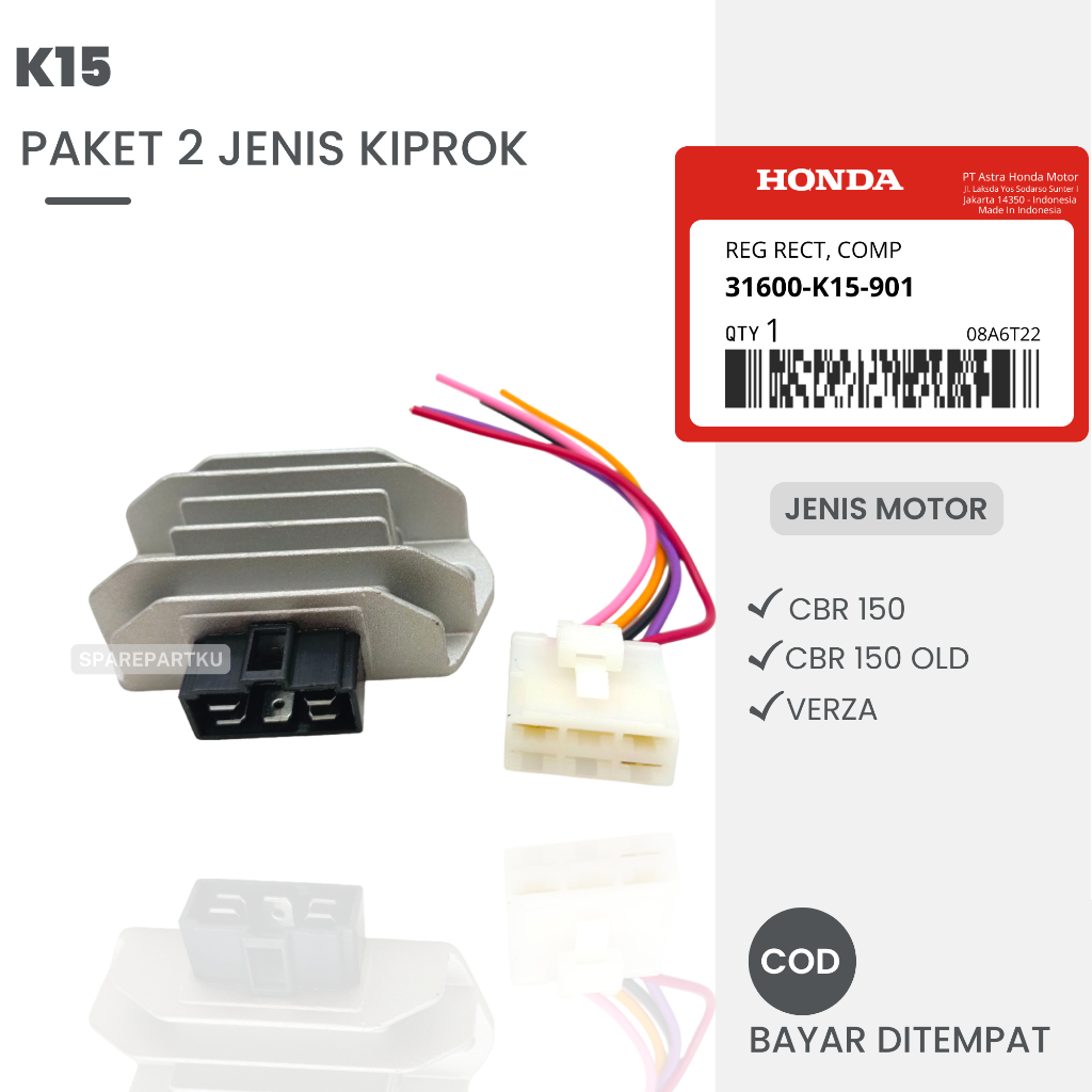 Jual (K15) PAKET 2 JENIS KIPROK + SOCKET CBR 150, CBR 150 OLD, VERZA ...