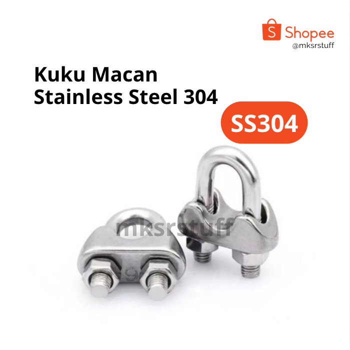 Jual SS304 Kuku Macan/Klem Seling Stainless Steel 304 - M2, M3, M4, M5, M6, M8, M10, M12 ...
