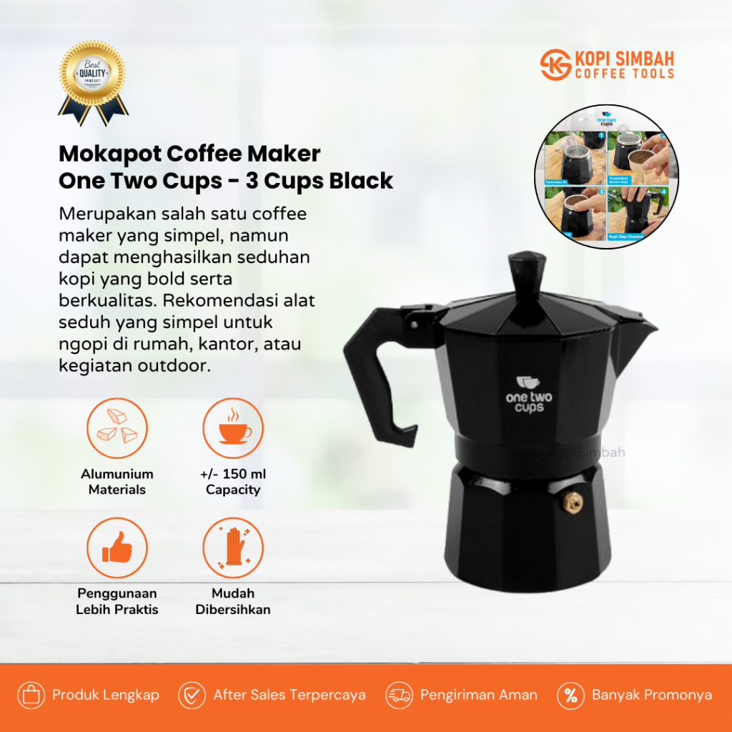 Jual Mokapot Coffee Maker Espresso Coffe Pot Teko Kopi Filter Alumunium ...