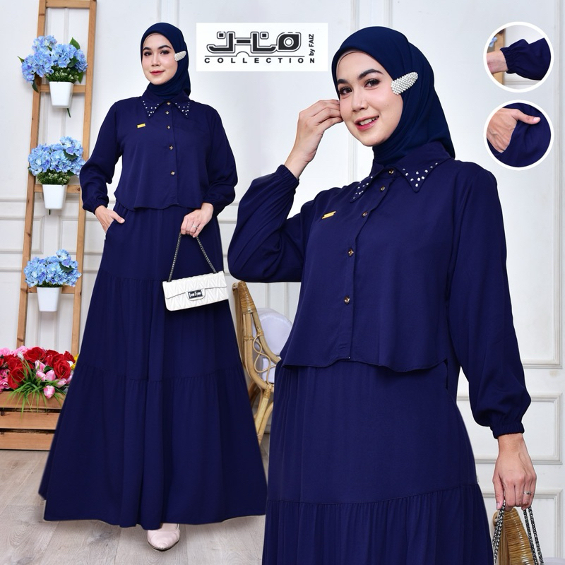 Jual J-LO Dress One set aesthetic Twil bahan adem Lengan Panjang ...