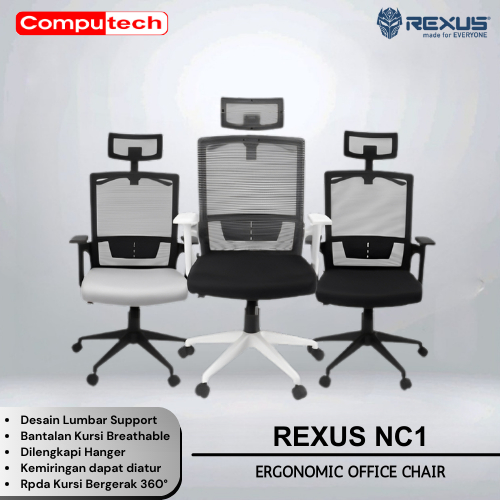 Jual Rexus Ergonomic Office Chair NC1 - Rexus NC-1 Kursi Kantor ...