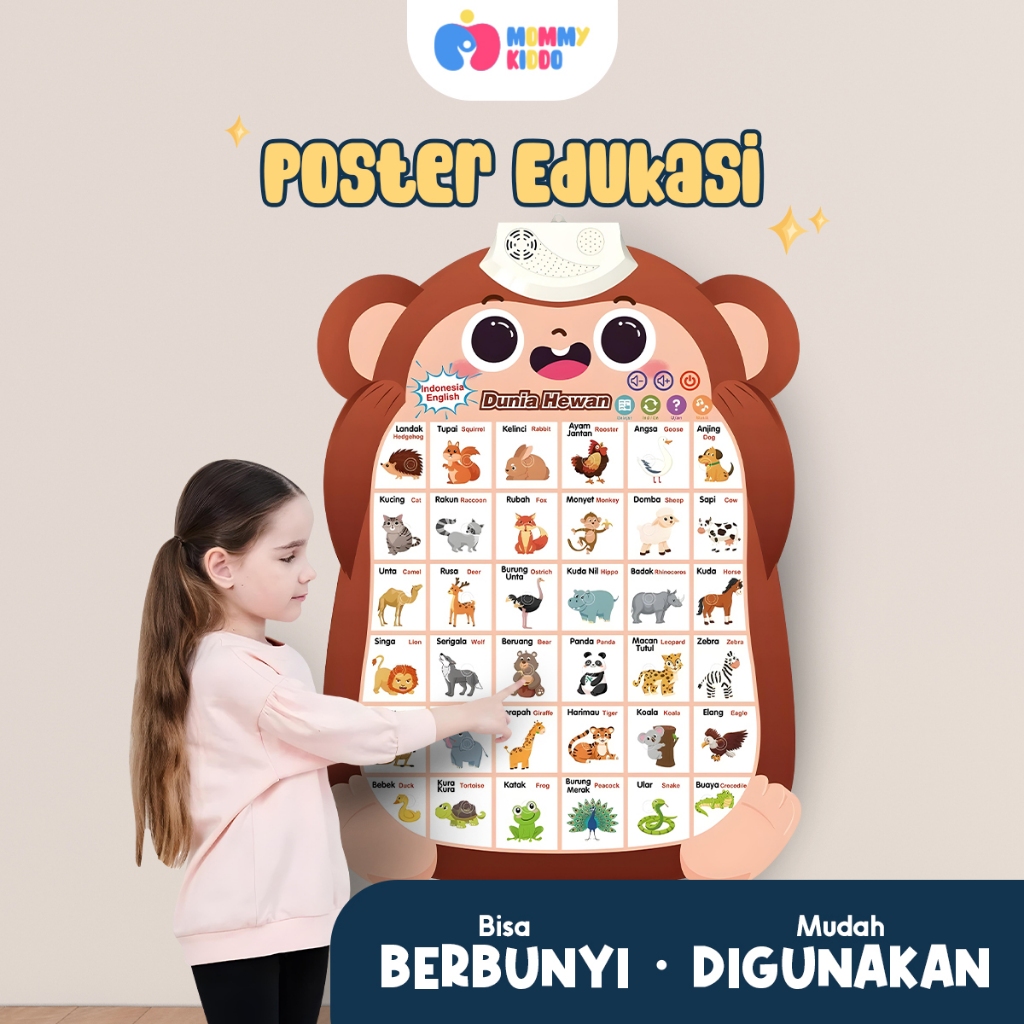 Jual MOMMY KIDDO Poster Edukasi Anak Bersuara Bahasa Indonesia dan ...