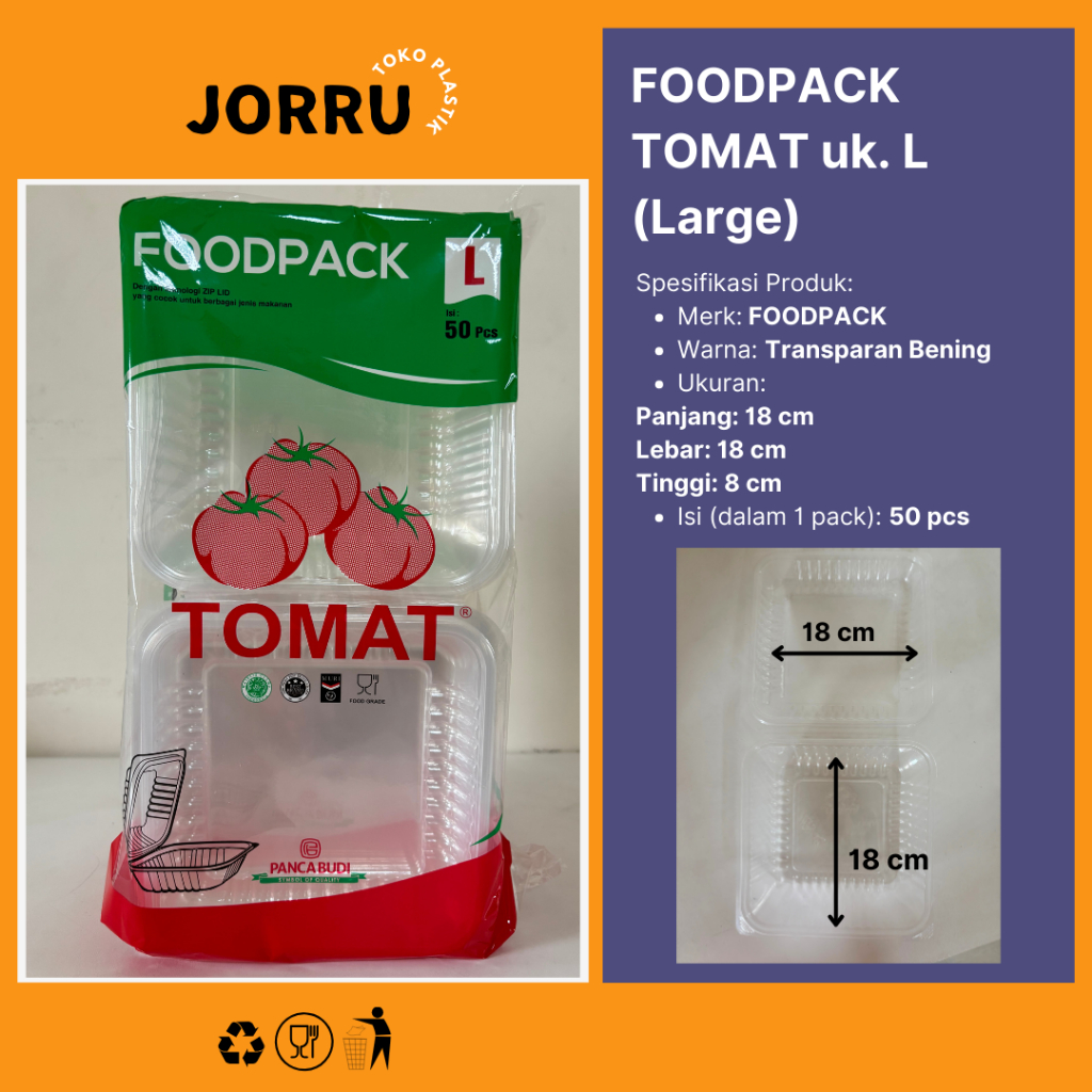 Jual FOODPACK TOMAT L - MIKA MAKANAN UKURAN LARGE (L) | Shopee Indonesia
