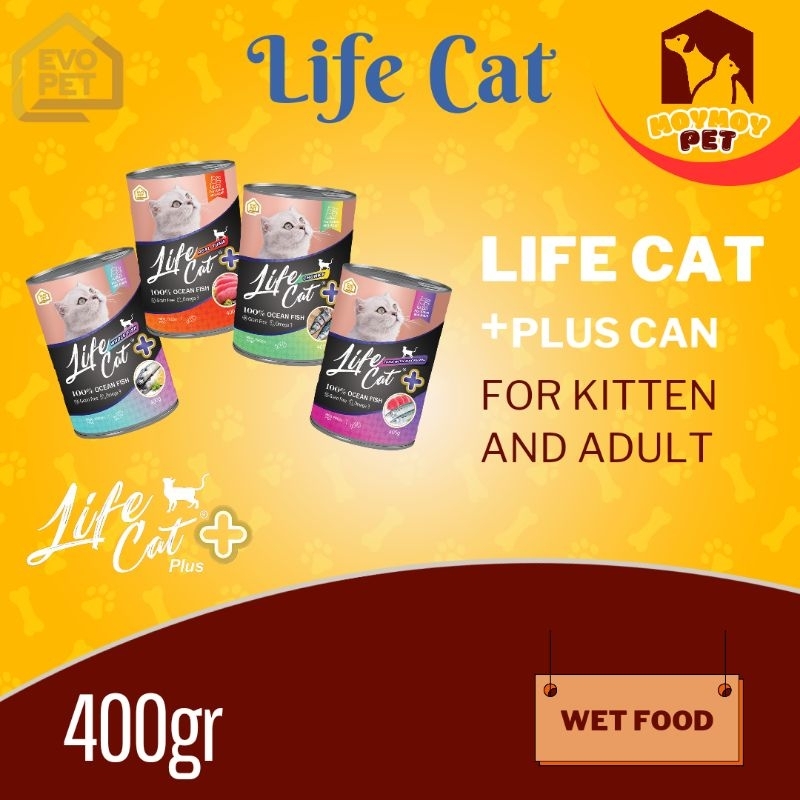 Jual Life Cat +Plus Wet Food Can 400gr Life Cat +Plus Makanan Basah ...