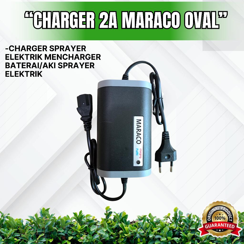 Jual CHARGER 2 AMPER MARACO OVAL HITAM (12V 2A) ) | Shopee Indonesia