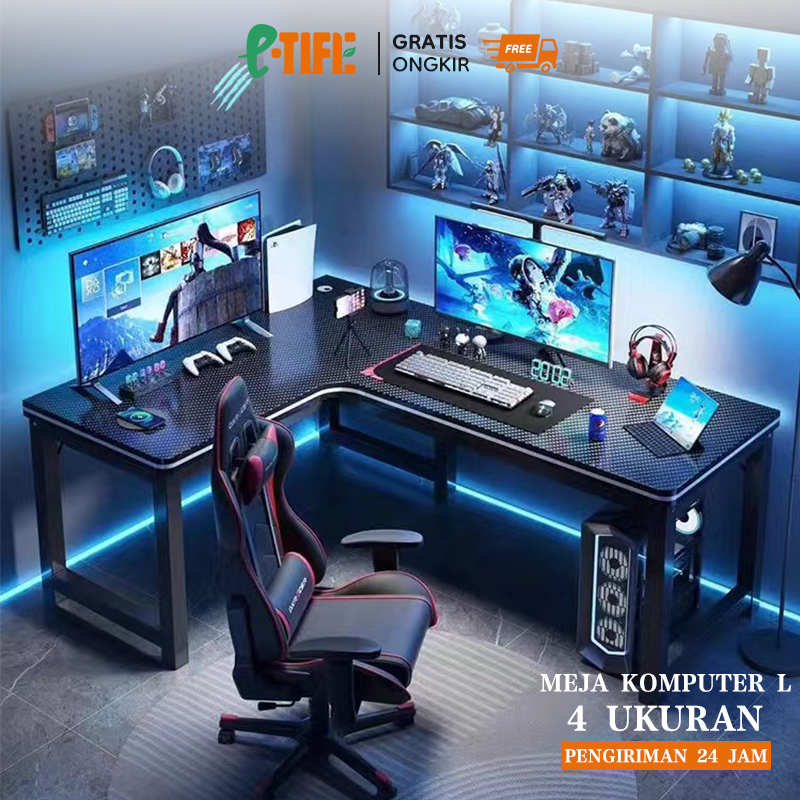 Jual E-TIFE Meja Komputer Minimalis L Meja Gaming L shaped Meja ...