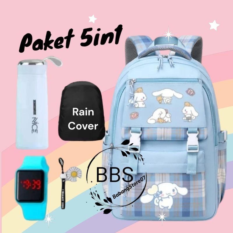 Jual PAKET HEMAT COMBO Tas ransel anak perempuan Tas sekolah anak kuromi cinamoroll terbaru ...