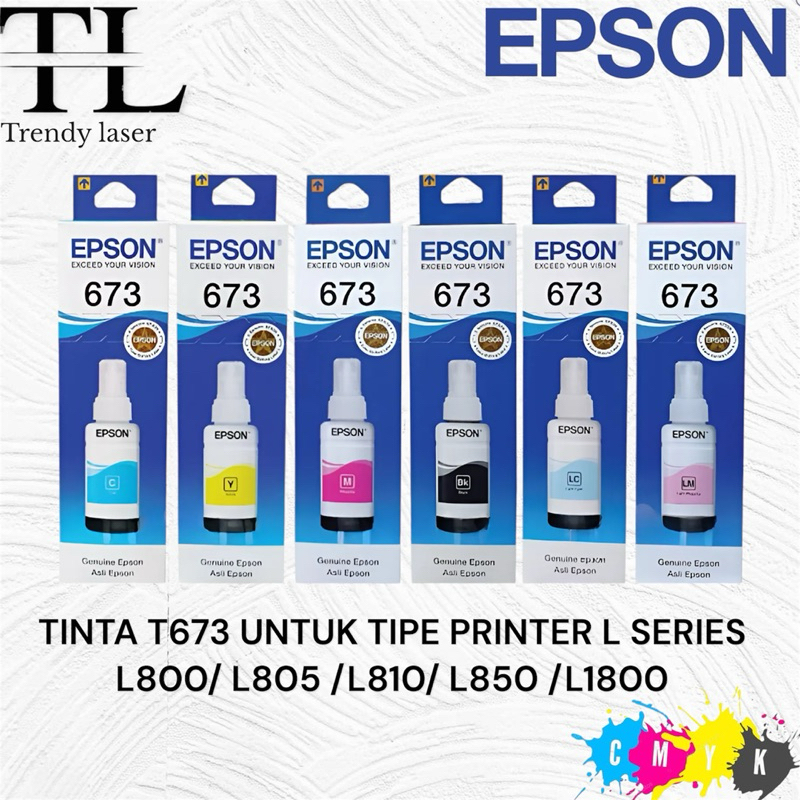 Jual TINTA EPSON 673 ORIGINAL VARIAN B.M.Y.C.LC.LM L800/ L805 /L810 ...