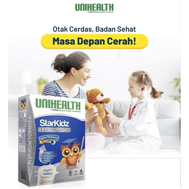 Jual Susu Starkidz Platinum Unihealth Paling komplit Extra DHA kalsium ...