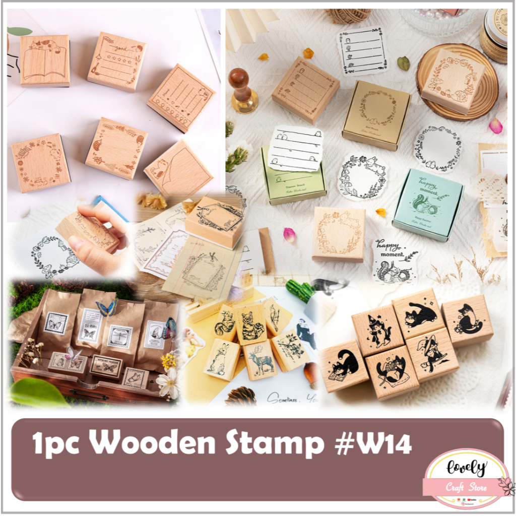 Jual LovelyCraftStore | W14 ~ DIY Wooden Rubber Stamp "Animals Message ...