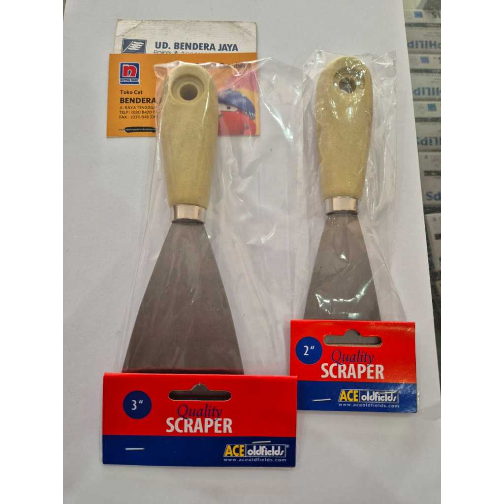 Jual Kapi/ Scraper ACE oldfields dengan gagang(handle) kayu 2", 3'Inch ...