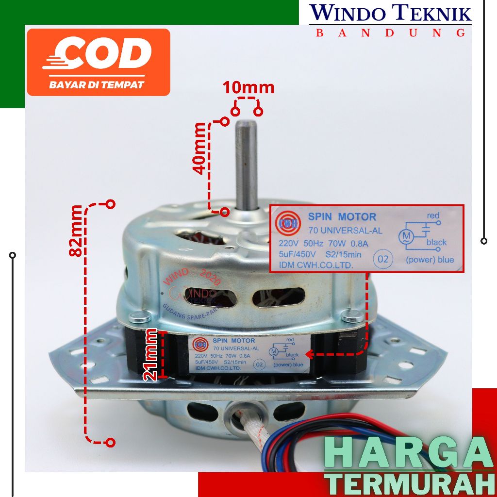 Jual (BIG SALE) DINAMO SPIN PENGERING 2 TABUNG UNIVERSAL 70WATT | MOTOR ...