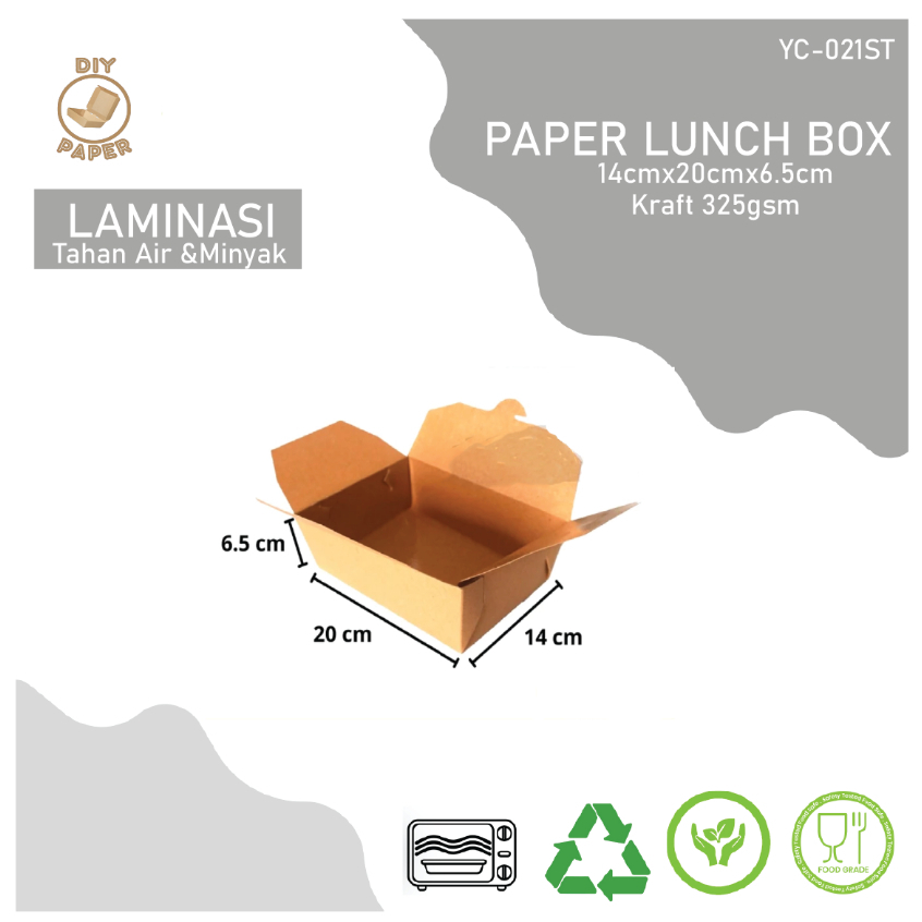 Jual PAPER DELI BOX FOOD (MODEL 1 UKURAN L TYPE: YC-021ST) PAIL PAPER ...