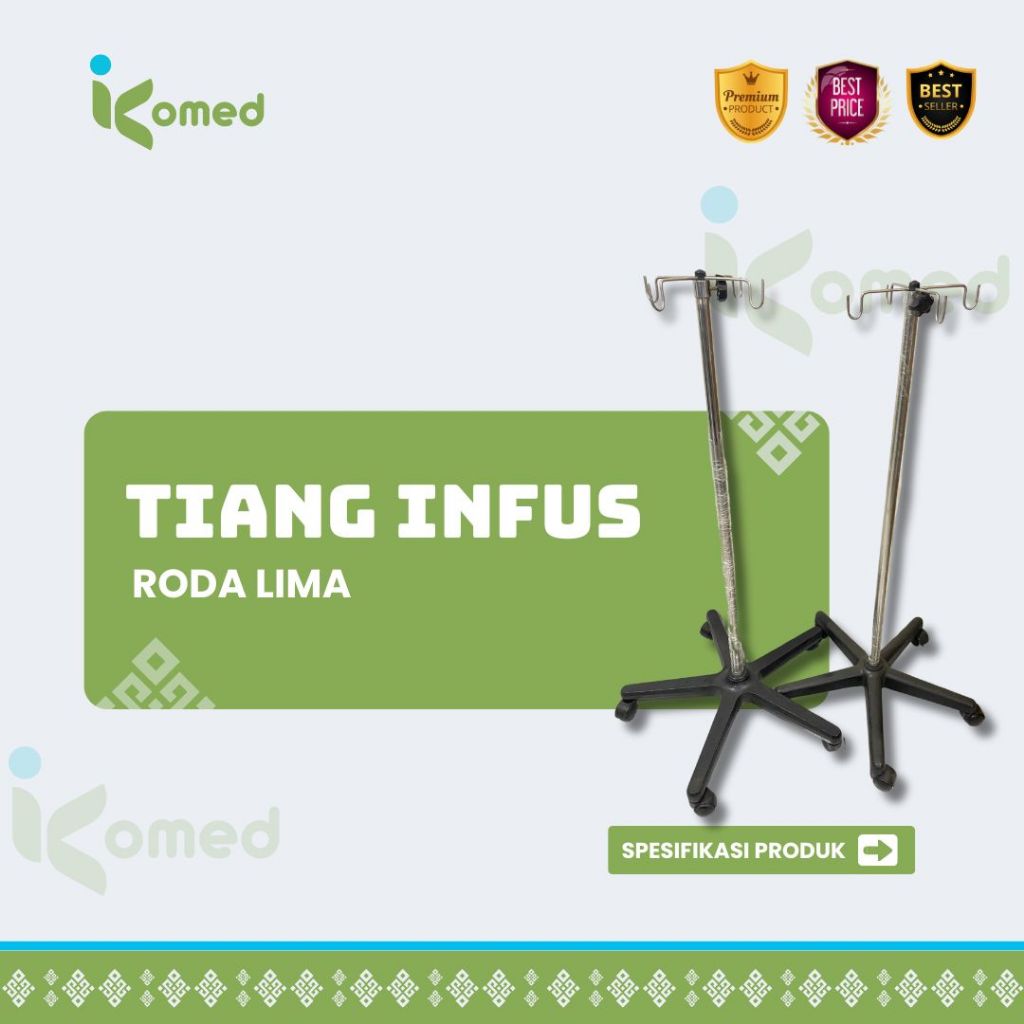 Jual Tiang Infus Stainless Roda 5 dengan 4 Gantungan Terlaris Di Klinik ...