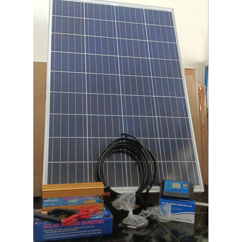 Jual Panel Surya Set 100 WP Inventer 2000 Watt FREE PACKING KAYU ...