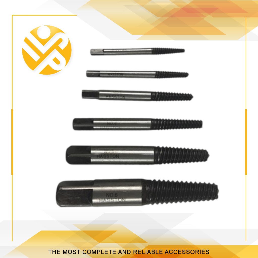 Jual HASSTON Screw Extractor Hand Set 3799-100 / Mata Tap Balik Set 6 ...