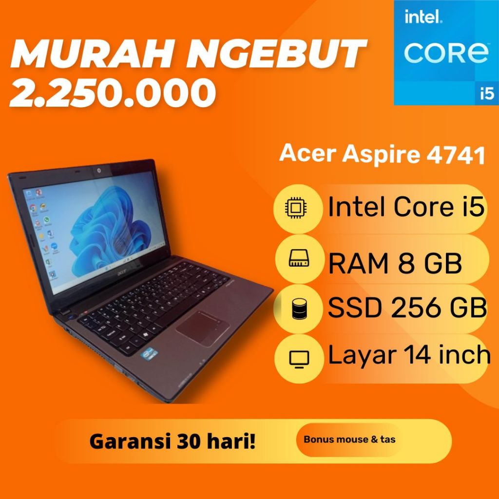 Jual Laptop Acer Aspire 4741 Intel Core i5 RAM 8GB SSD 256GB Windows 11 ...