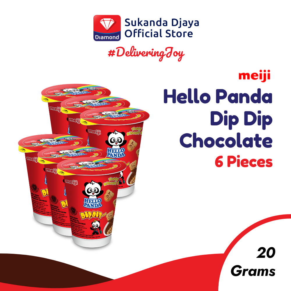 Jual Meiji Hello Panda Dip Dip Biskuit Chocolate Snack 20 Gr (6 Pcs ...