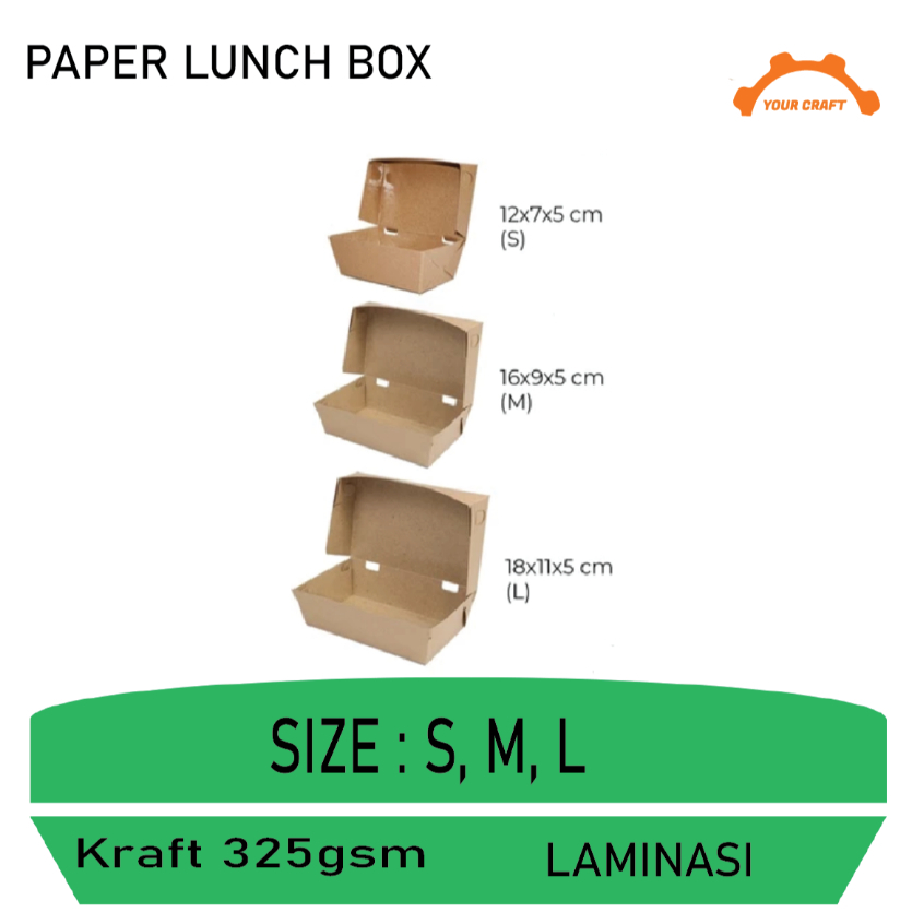 Jual PAPER DELI BOX FOOD (MODEL 2 UKURAN S, M, L ) PAIL PAPER LUNCH BOX ...
