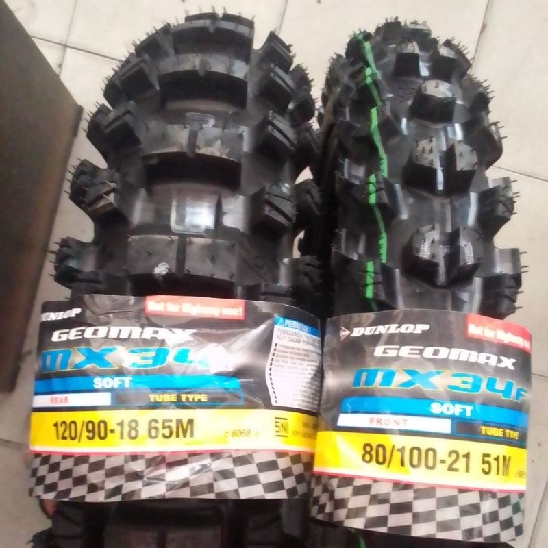 Jual Ban dunlop Geomax mx34 ring (21-18) ukuran 80/100-21 & 120/90-18 ban motor cross/trail ...