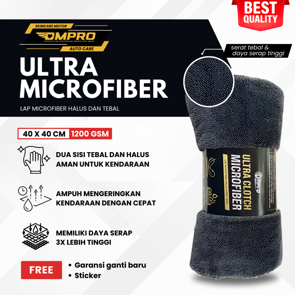 Jual Kain Lap Microfiber Edgeless Mobil Motor Lap Mikrofiber Super ...