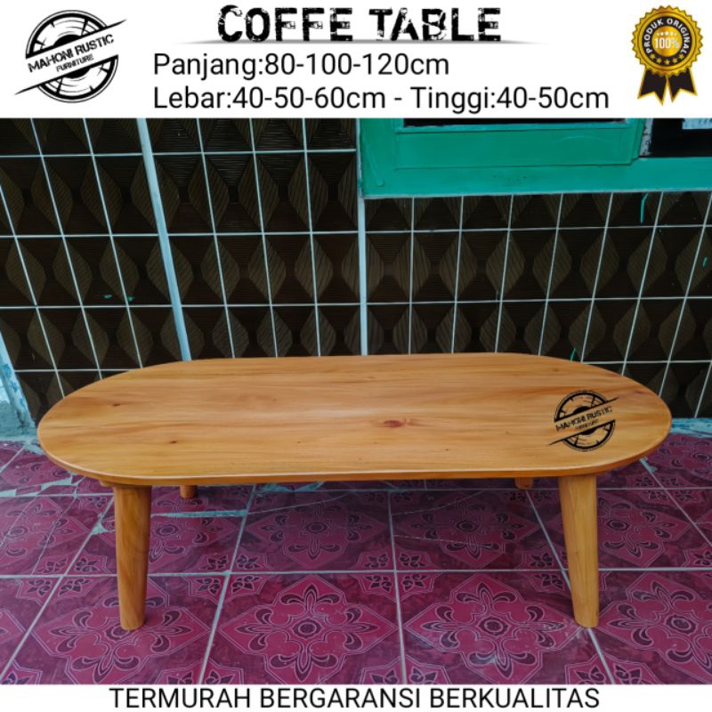 Jual Meja kayu minimalis meja kopi ruang tamu top table coffe table ...