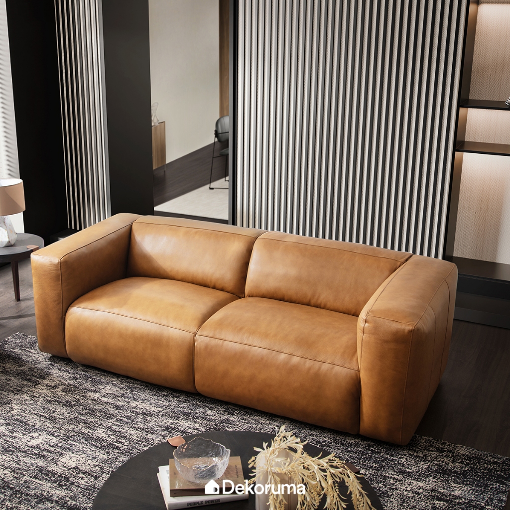 Jual Dekoruma Tenzo OWEN Sofa 3 Seater Leather / Sofa Kulit 3 Dudukan | Shopee Indonesia