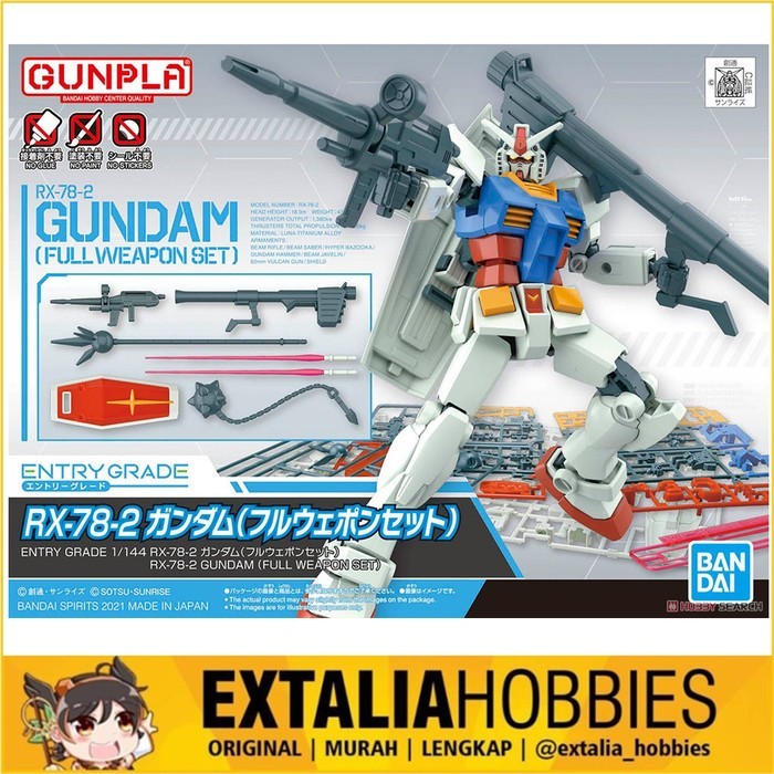 Jual ENTRY GRADE 1/144 RX-78-2 GUNDAM (FULL WEAPON SET) - BANDAI ...