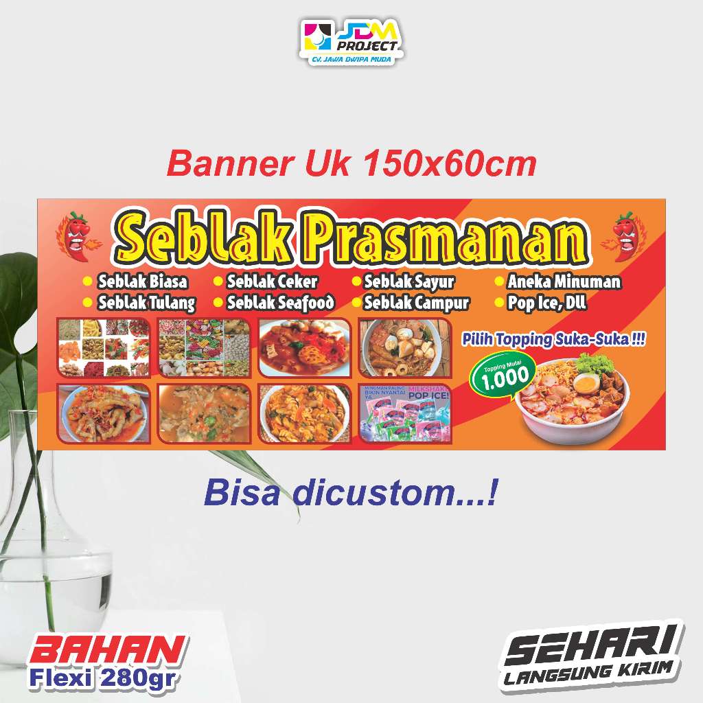 Jual JDM PROJECT - BANNER MMT SPANDUK SEBLAK PRASMANAN 150 X 60 dan 80 ...