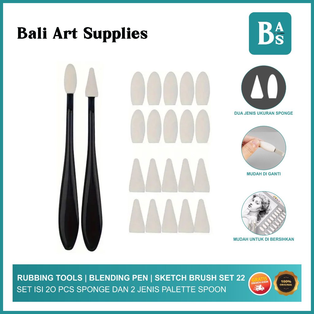 Jual Bali Art Supplies - Rubbing Tools Blending Pen 1 Set isi 22 ...