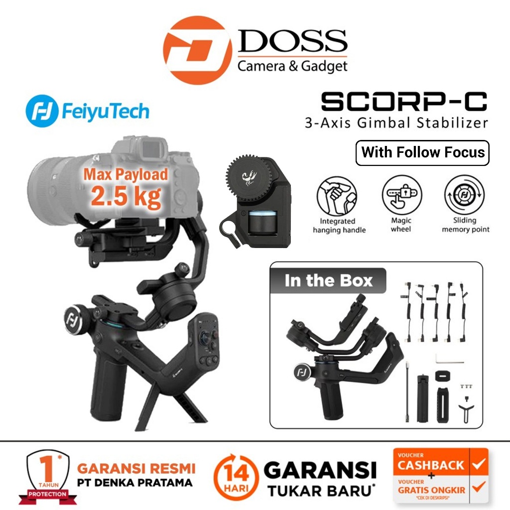 Jual Feiyu SCORP-C with Follow Focus 3-Axis Handheld Gimbal for Camera | Shopee Indonesia