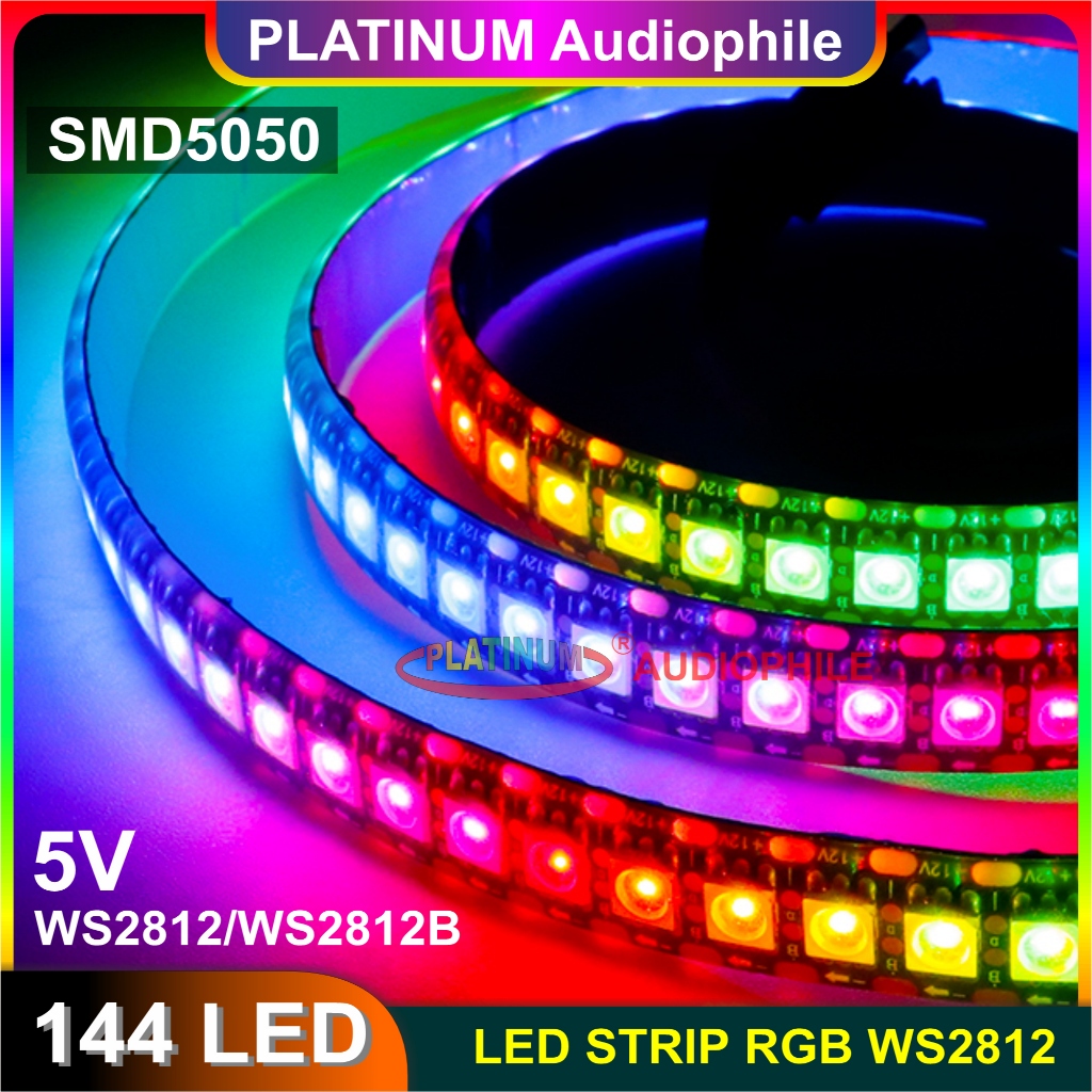 Jual LAMPU RGB LED STRIP WS2812 SMD 5050 5V 144 LED PER 1 METER ...