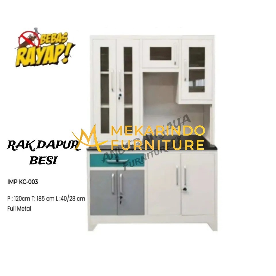 Jual Lemari Dapur / Rak Dapur / Lemari Panel Besi KC 003 | Shopee Indonesia
