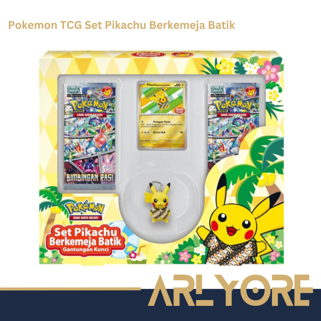 Jual Pokemon TCG Indonesia Set Pikachu Berkemeja Batik Gantungan Kunci | Shopee Indonesia