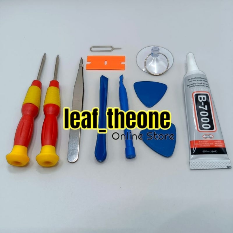 Jual Paket Obeng Service Hp / Obeng Set 10 in 1 + Lem B7000 15ml Original | Shopee Indonesia